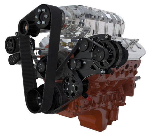 Chevy LS Engine All Inclusive Wide Mount Wraptor Serpentine System for ...