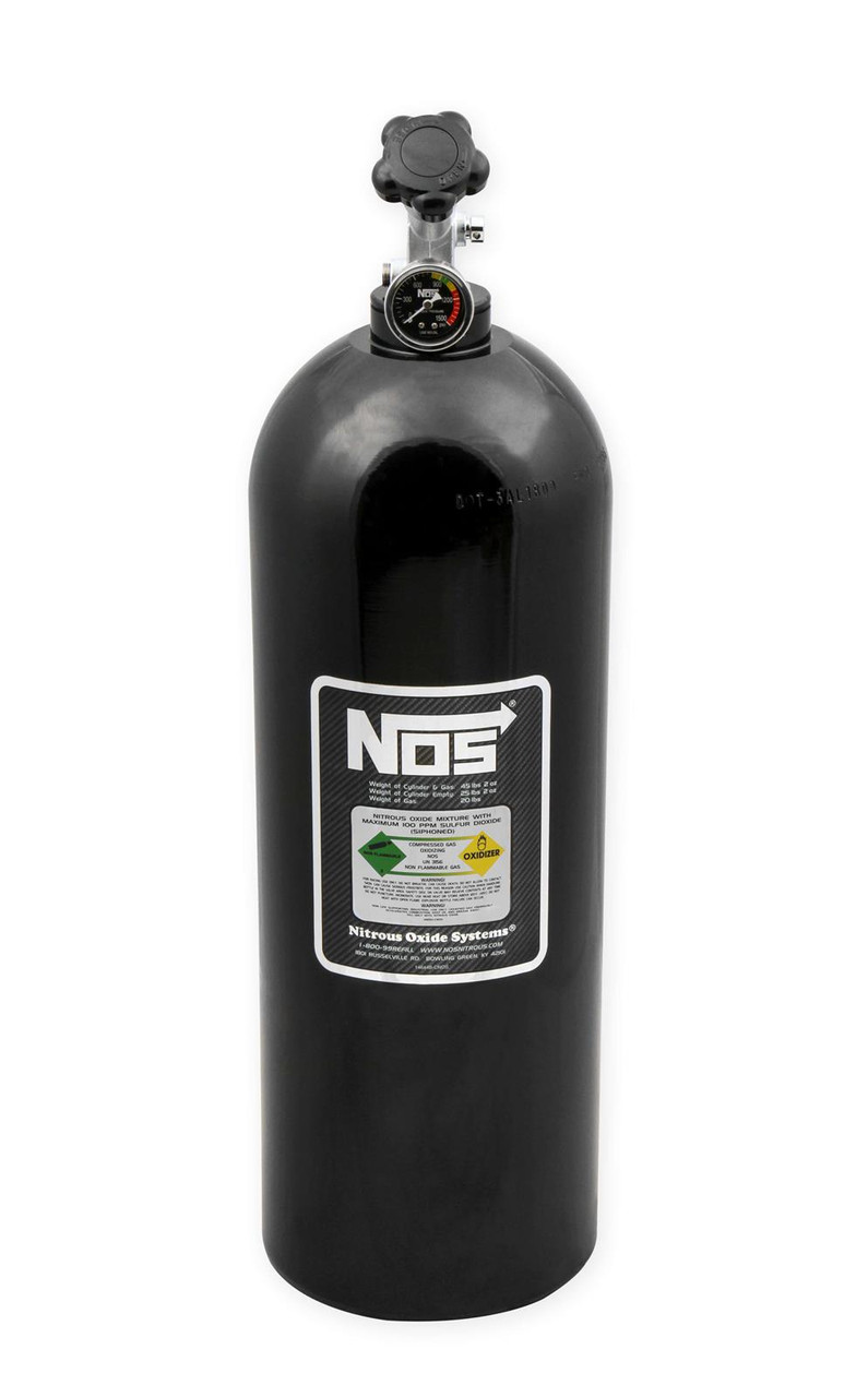 NOS 20lb Nitrous Bottle w/ Black Finish & Super Hi Flo Valve
