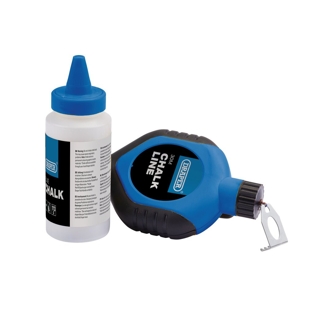 Chalk Line Set, 30m, 115g (2 Piece) (75045) | Draper Tools