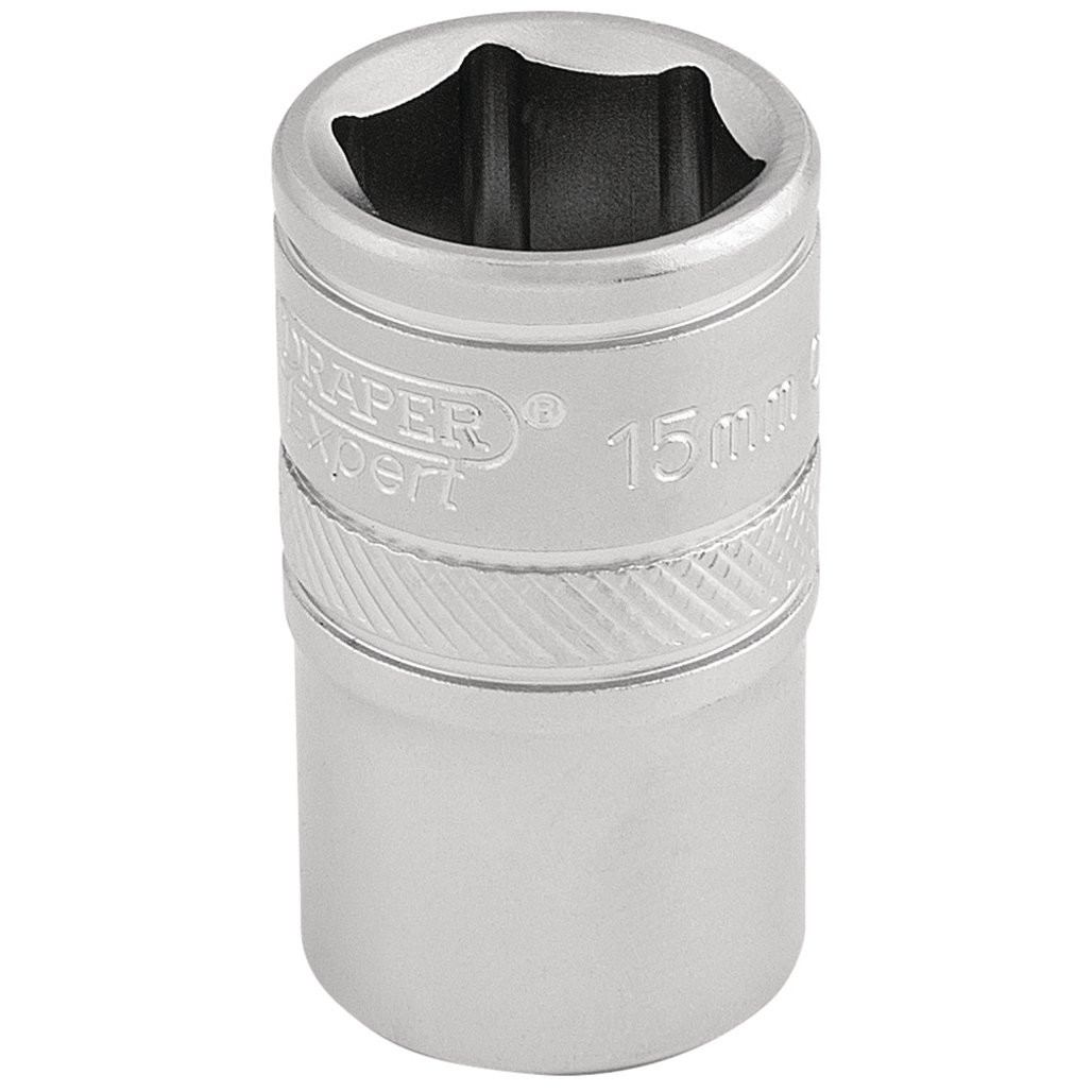 Draper Expert 6 Point Metric Socket, 1/2" Sq. Dr., 15mm (16605 ...