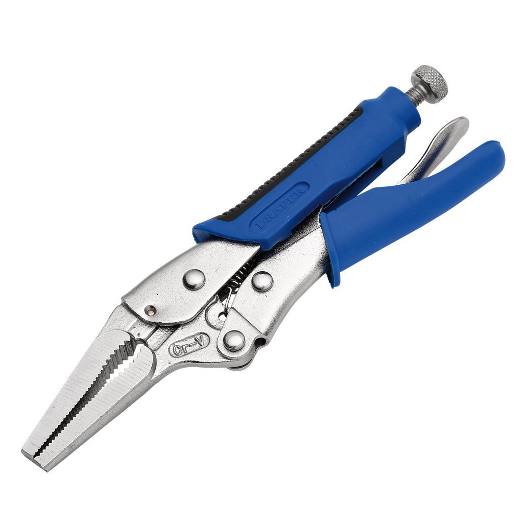 Soft Grip Long Nose Self Grip Pliers, 165mm (89126) | Draper Tools