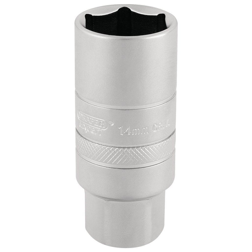 Draper Expert 14mm Thread 6 Point Satin Chrome Spark Plug Socket, 3/8 ...