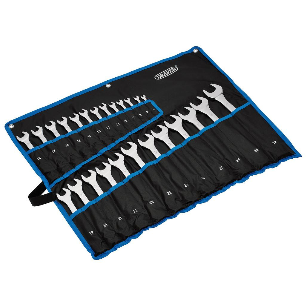 Draper HI-TORQ® Metric Combination Spanner Set, 6-32mm (25 Piece ...