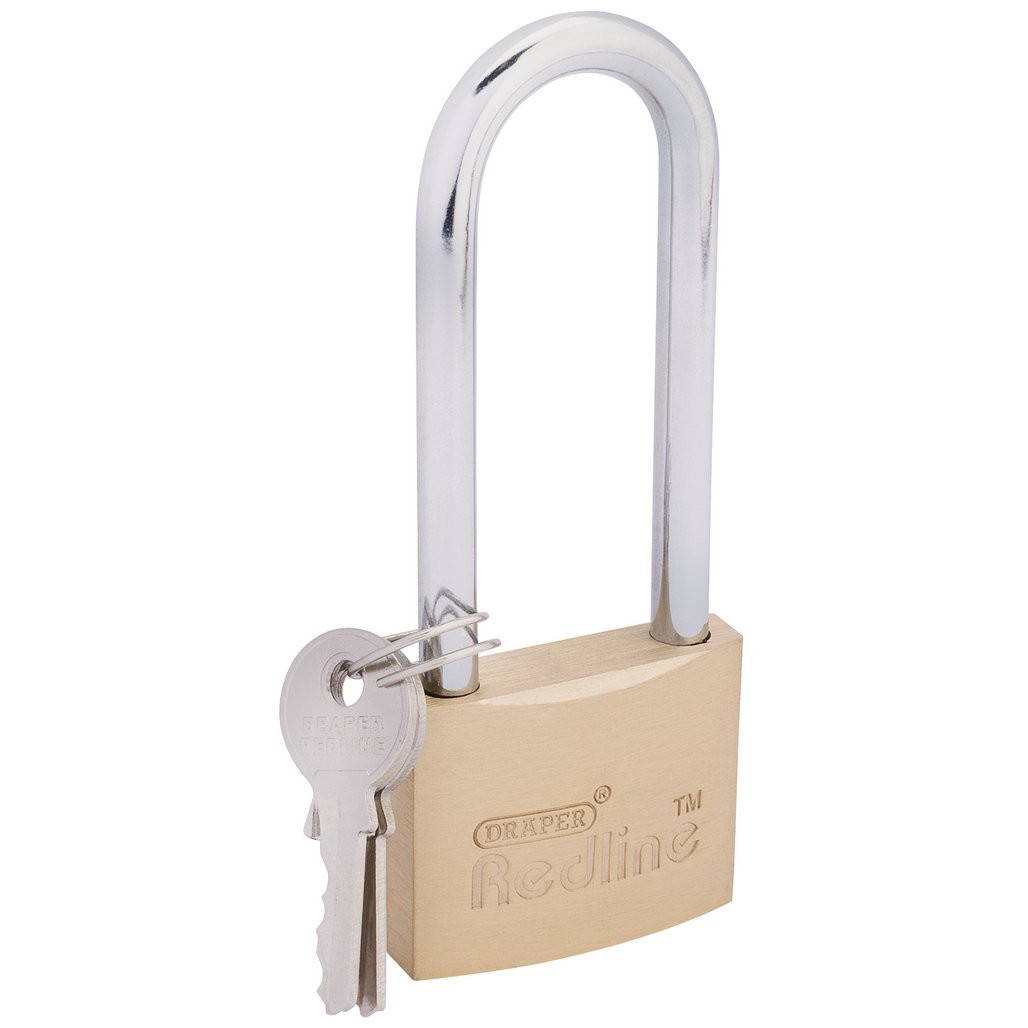 Draper Redline Padlock, Long Shackle, 40mm (68673) | Draper Tools