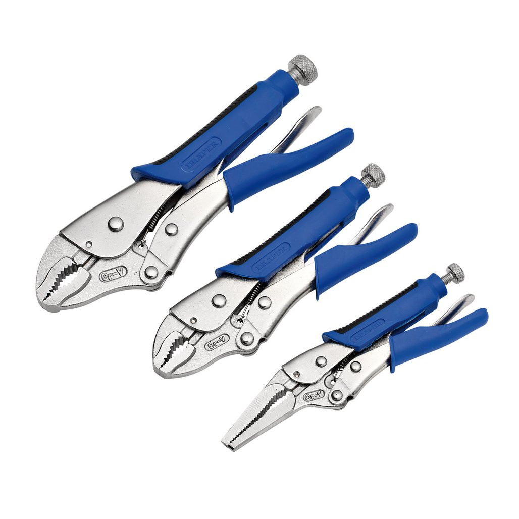 Soft Grip Self Grip Pliers Set (3 Piece) (88293) | Draper Tools