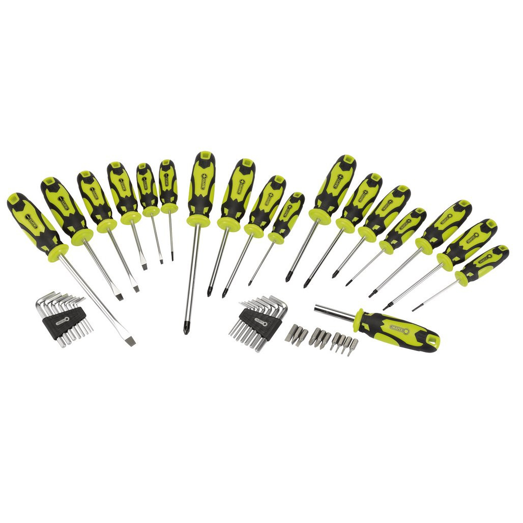 Screwdriver, Hex Key and Bit Set, Green (44 Piece) (78619) | Draper Tools