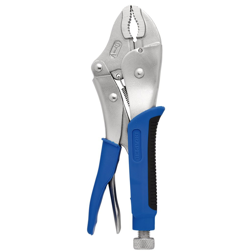 Soft Grip Curved Jaw Self Grip Pliers, 220mm (89124) | Draper Tools