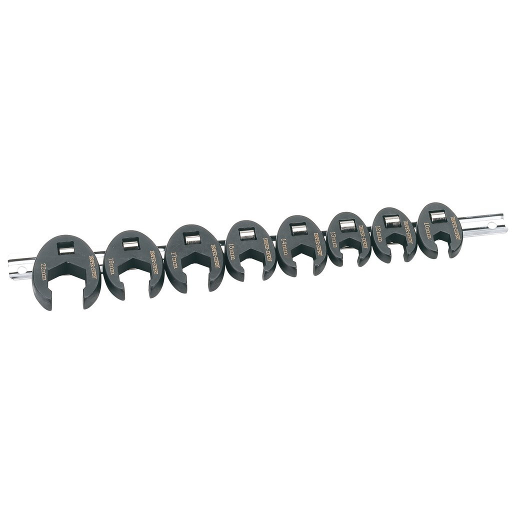 Draper Expert Metric Crow Foot Spanner Set on a Metal Rail, 3/8" Sq. Dr ...