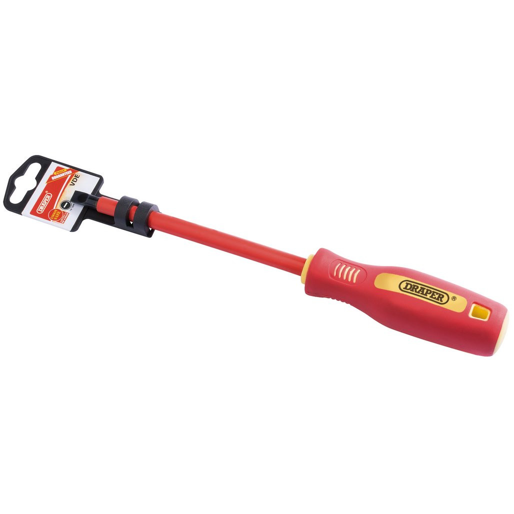 Fully Insulated Plain Slot Screwdriver, 8 x 150mm (46520) | Draper Tools