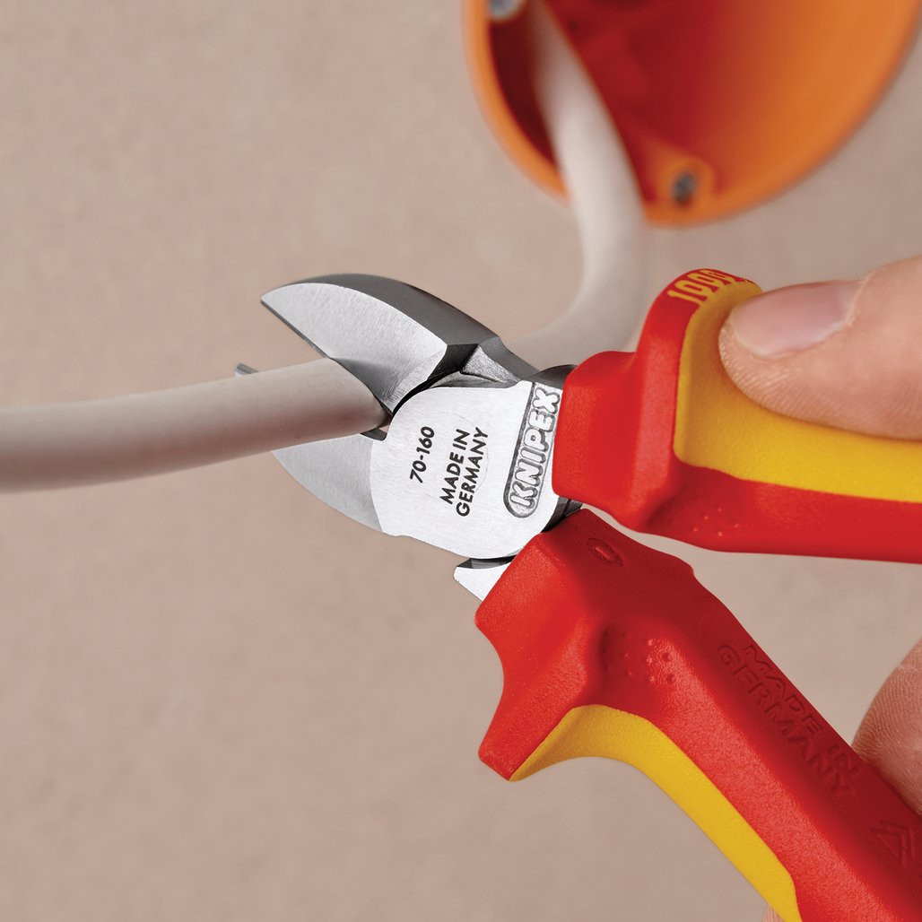 KNIPEX 70 06 160 VDE Diagonal Cutter,160mm (81262) | Draper Tools
