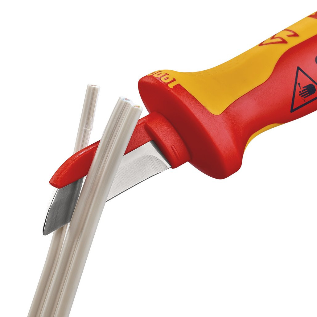 KNIPEX 98 54 SB VDE Cable Knife, Back of Blade Plastic Coated, 190mm ...