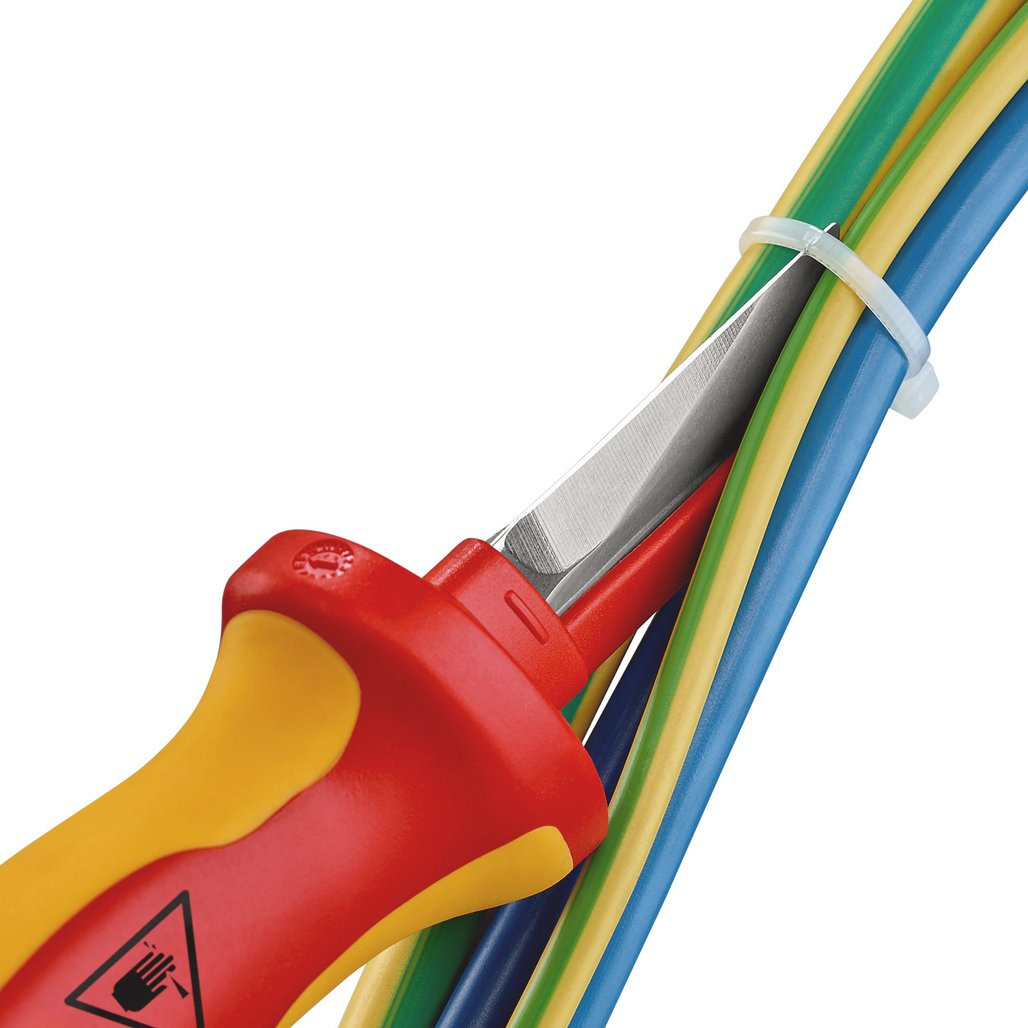 KNIPEX 98 54 SB VDE Cable Knife, Back of Blade Plastic Coated, 190mm ...