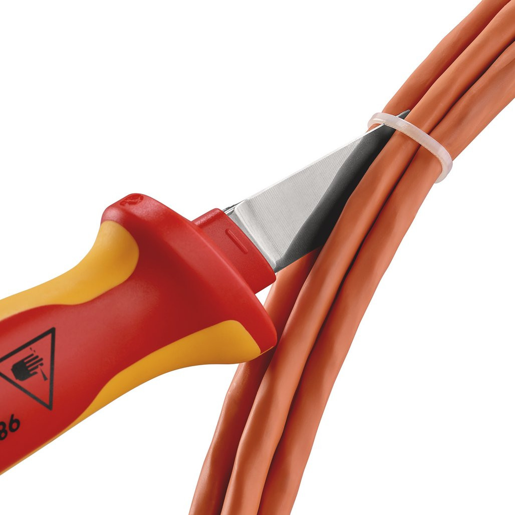 KNIPEX 98 52 VDE Cable Knife with Multi-Component Handle, 190mm (21489 ...
