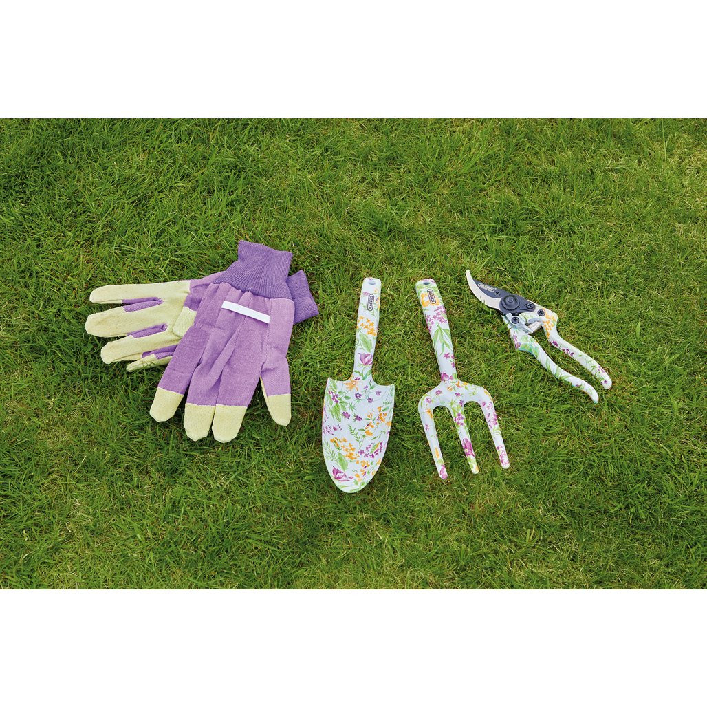 Garden Tool Set with Floral Pattern (4 Piece) (08993) | Draper Tools
