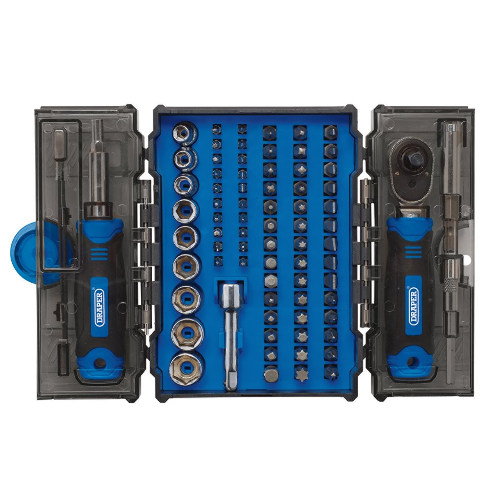 Ratchet and Screwdriver Bit Set (78 Piece) (28029) | Draper Tools