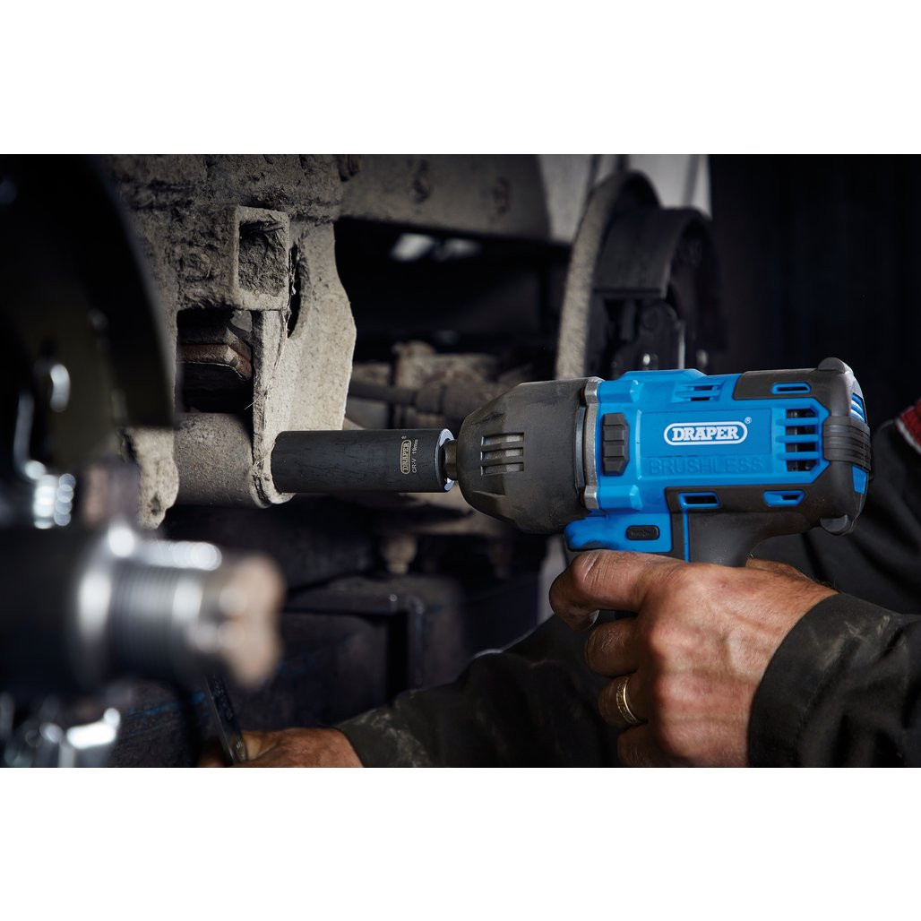 Draper HI-TORQ® Metric Deep Impact Socket Set, 1/2" Sq. Dr. (19 Piece ...