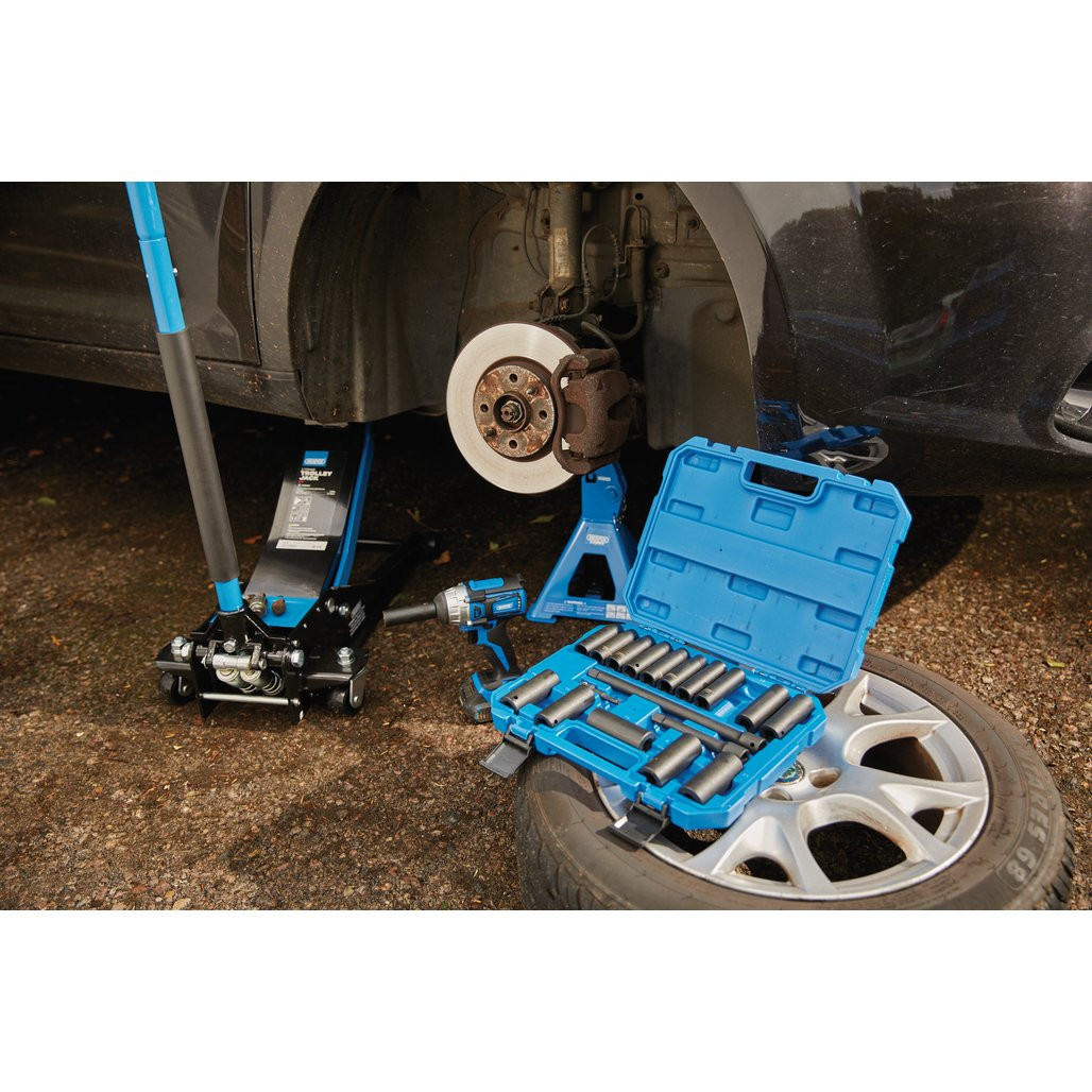 Draper HI-TORQ® Metric Deep Impact Socket Set, 1/2" Sq. Dr. (19 Piece ...