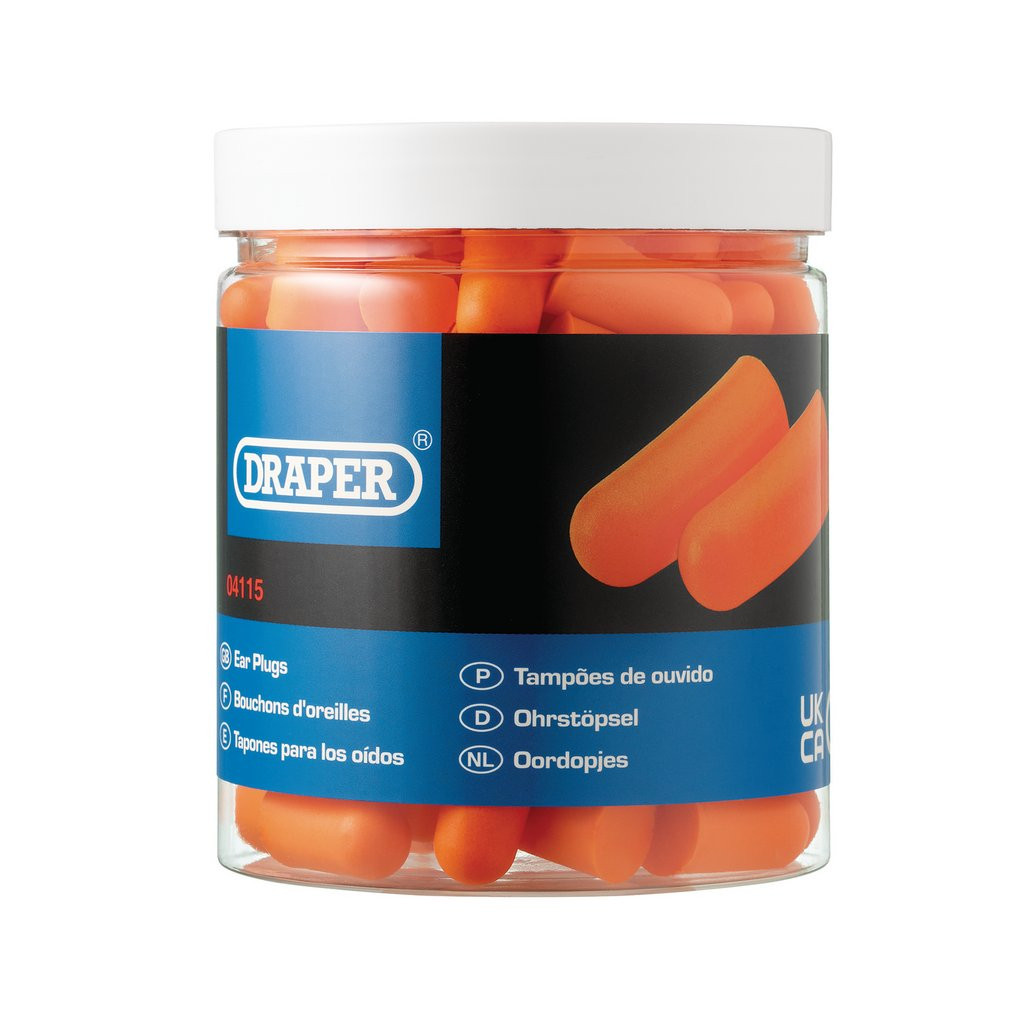 Disposable Ear Plugs (Jar of 50 Pairs) (04115) | Draper Tools