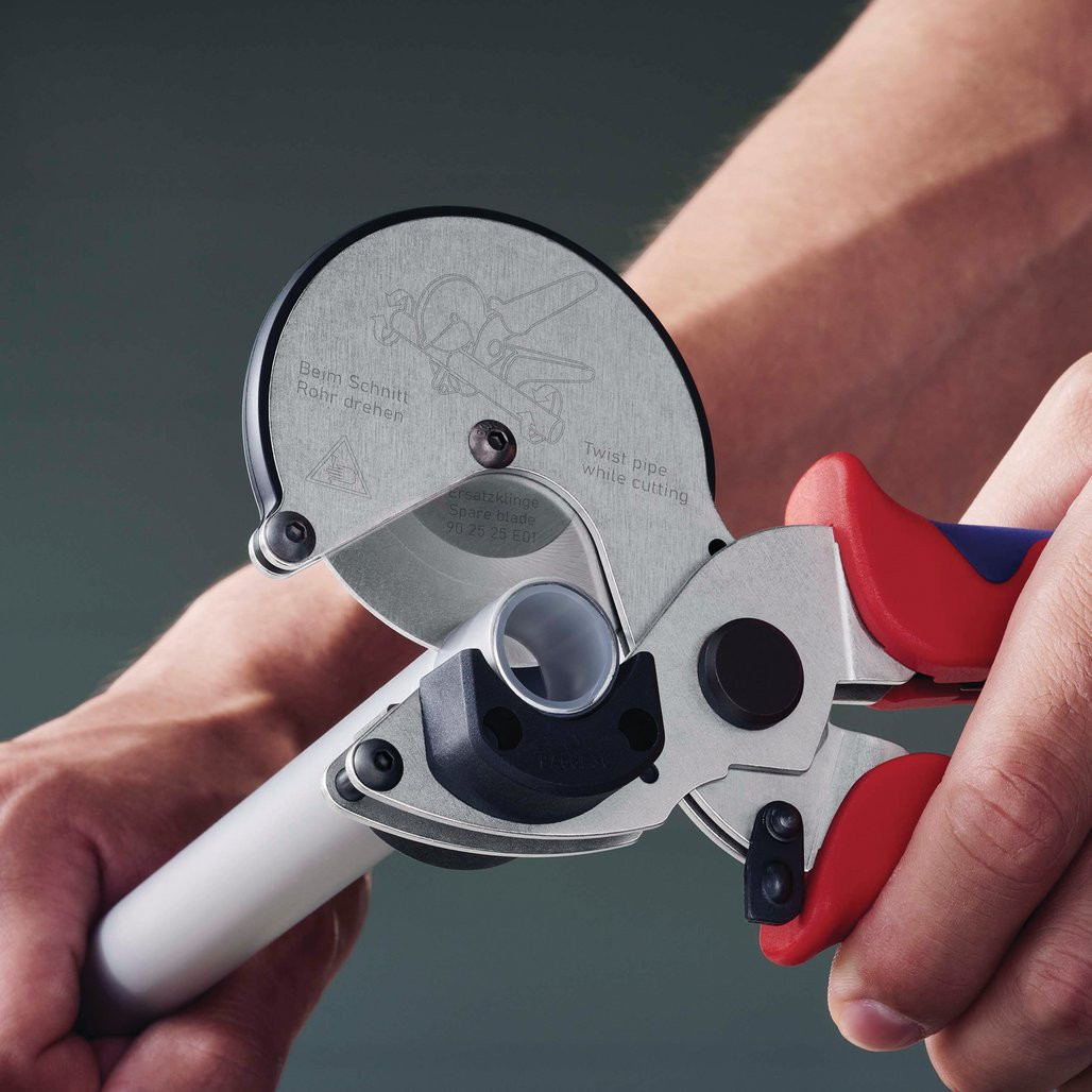 KNIPEX 90 25 25 Pipe Cutter For Composite and Plastic Pipes, 210mm ...