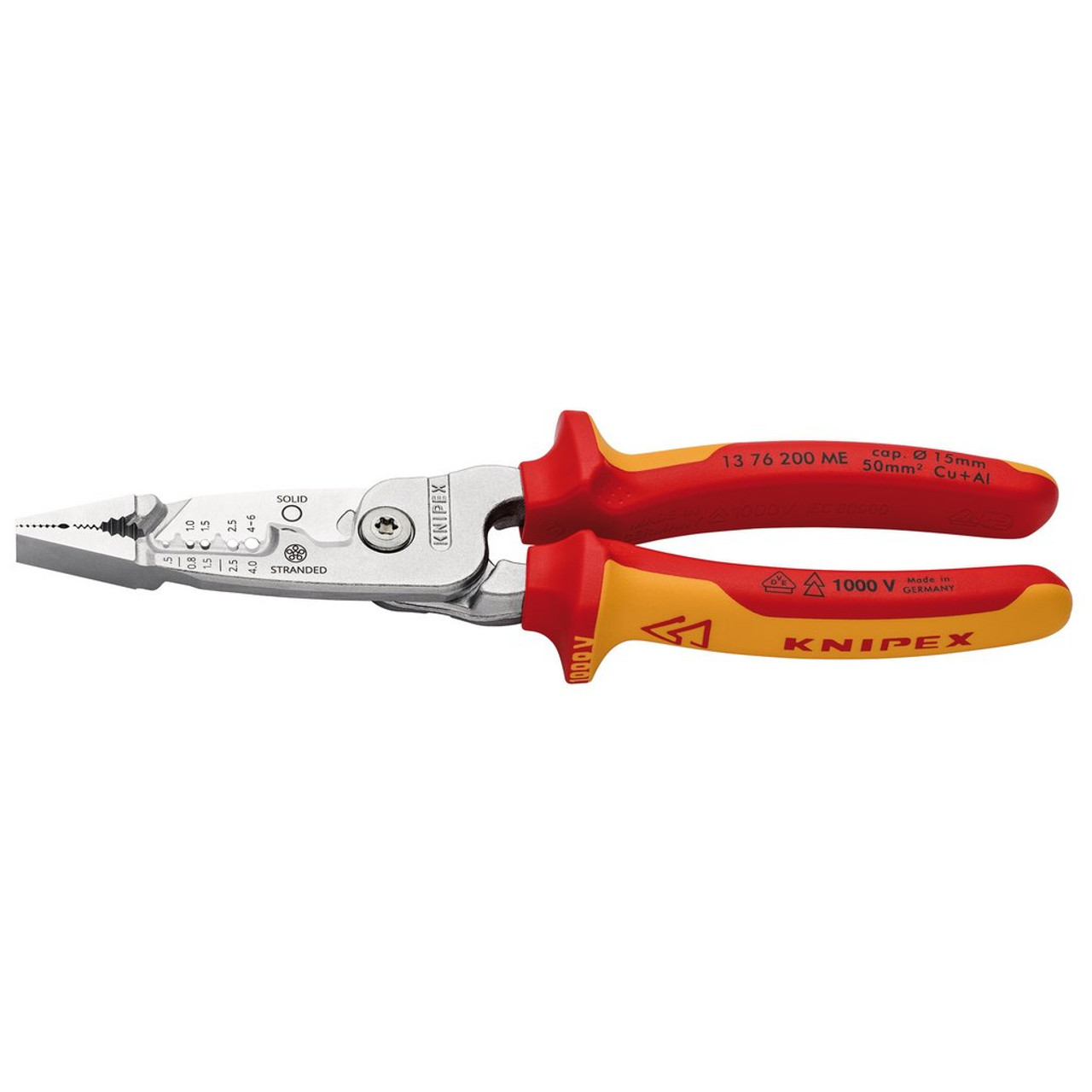 KNIPEX 13 76 200 ME VDE Wire Stripper with Multi Component Grips 200mm 13192 Draper Tools