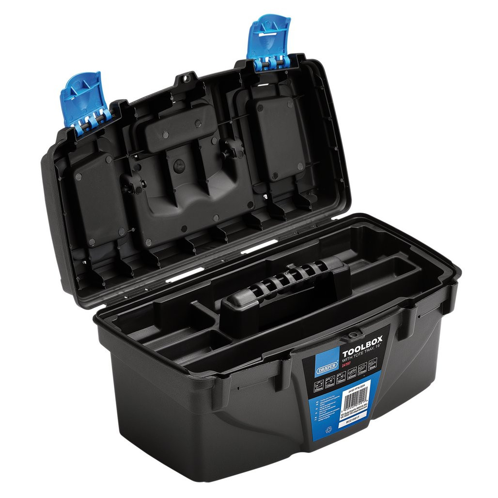 Plastic Toolbox with Tote Tray, 16" (24197) | Draper Tools