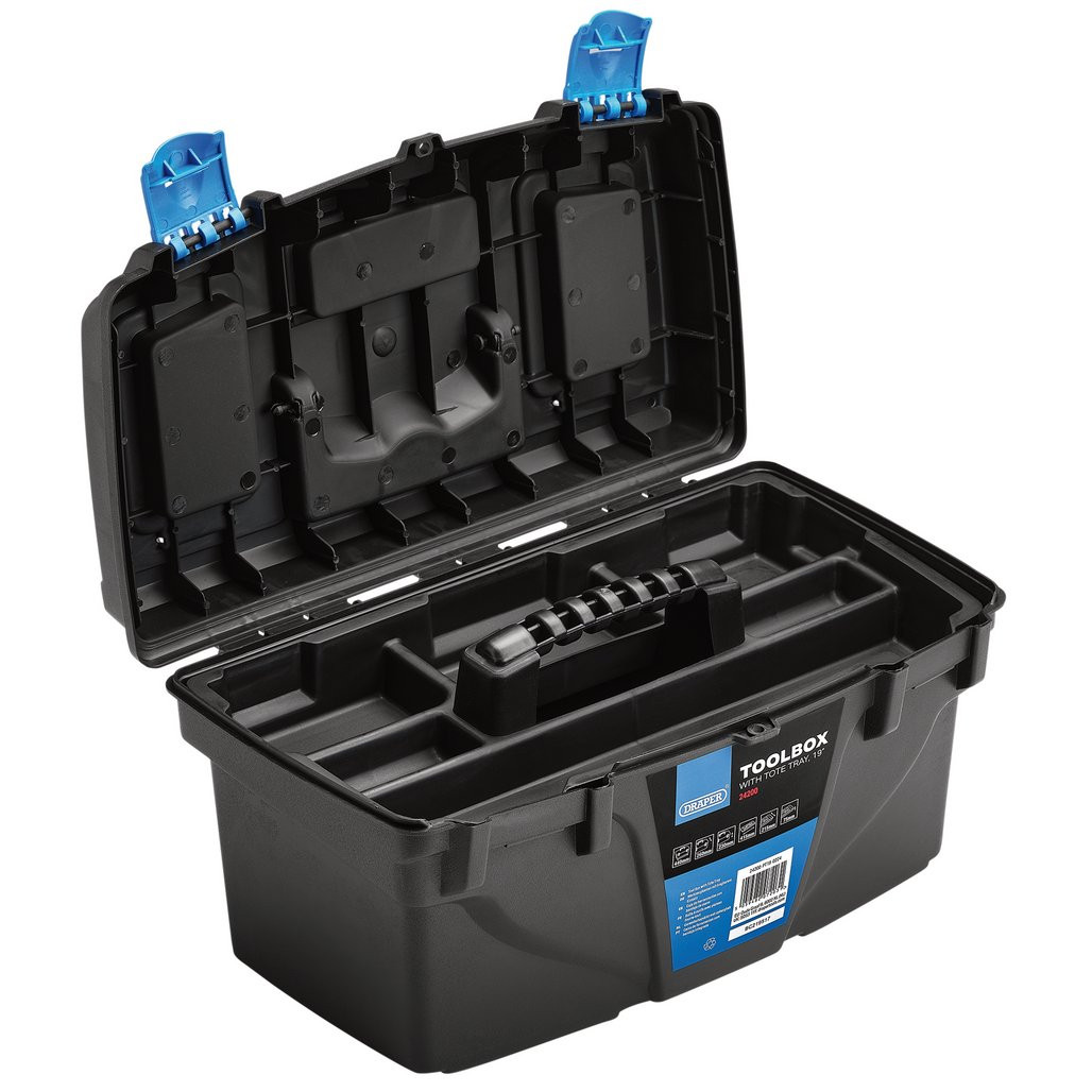 Plastic Toolbox with Tote Tray, 19" (24200) | Draper Tools