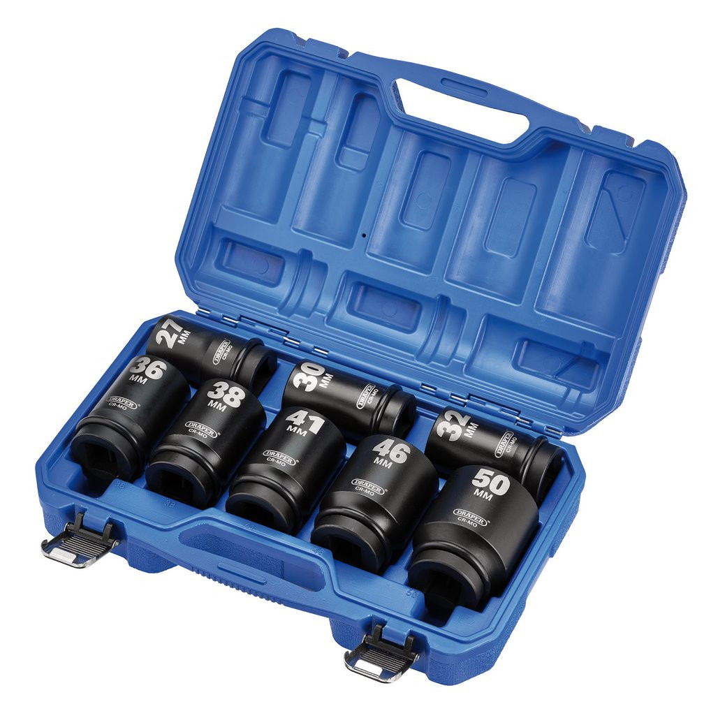 Draper HI-TORQ® Metric Deep Impact Socket Set, 1" Sq. Dr. (8 Piece ...