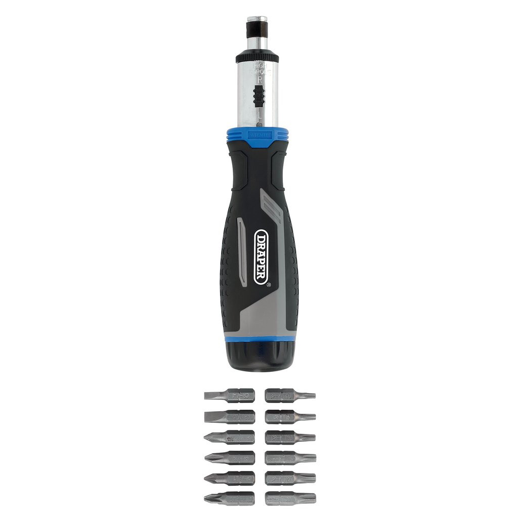 Soft Grip Ratchet Screwdriver and Bit Set, 1/4" (13 Piece) (13340 ...