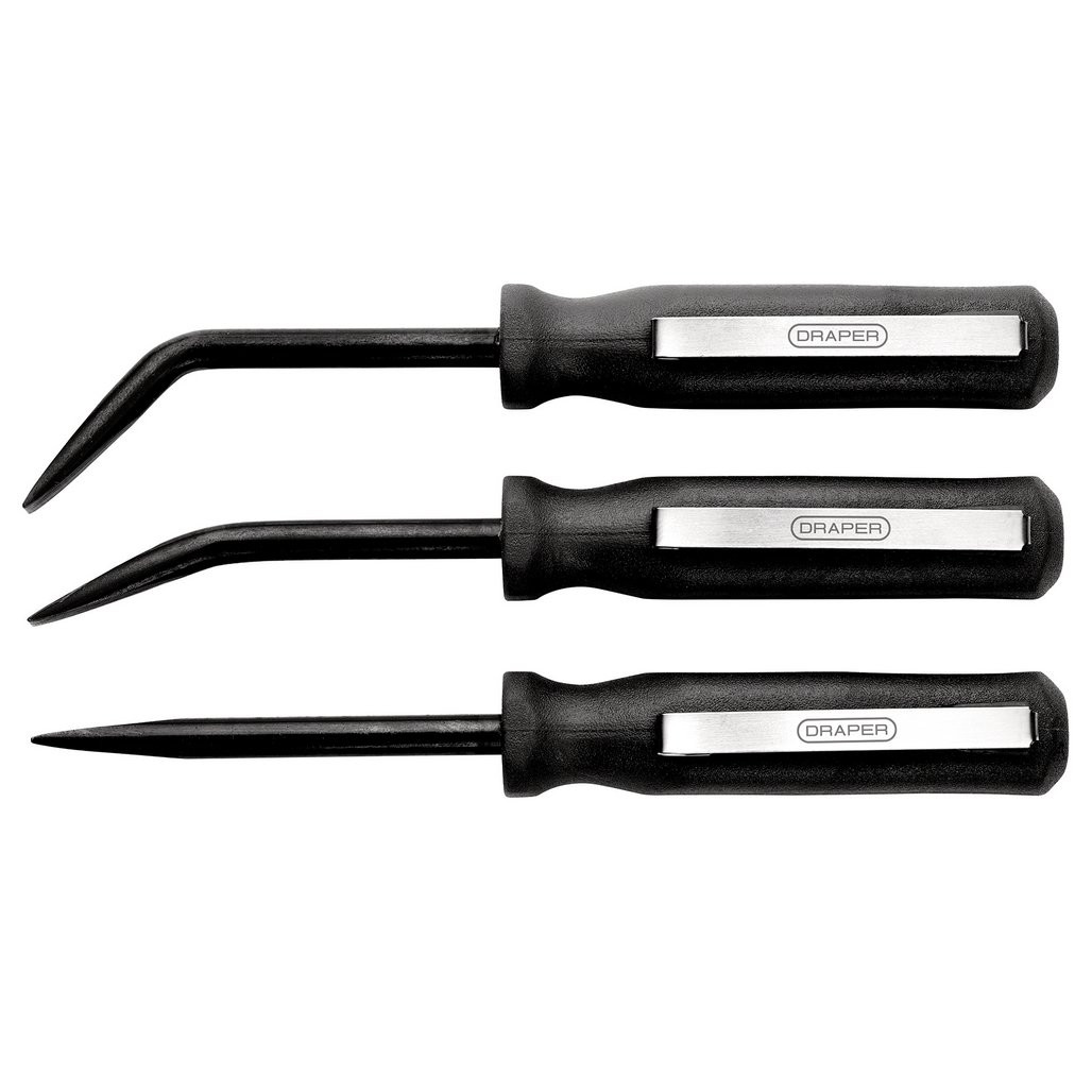 Mini Pry Bar Set, 125mm, Black (3 Piece) (29729) | Draper Tools