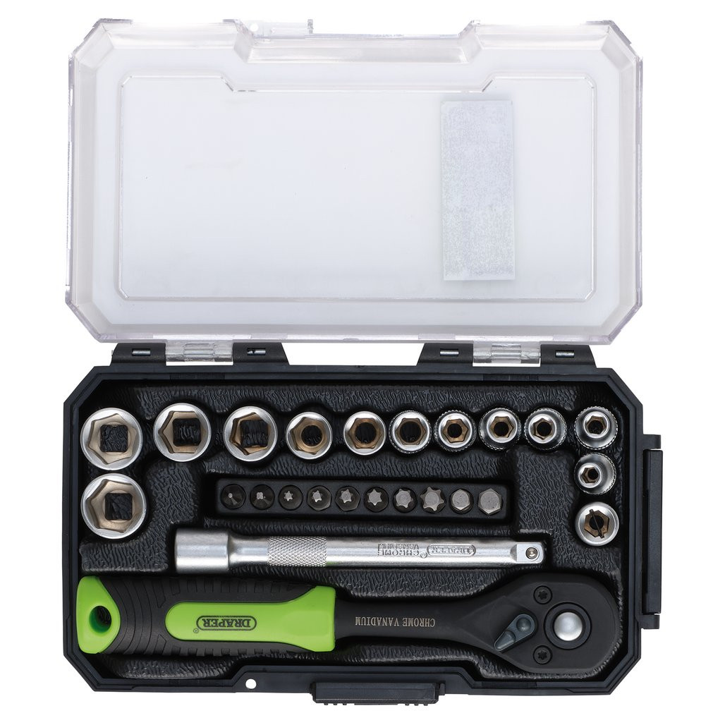 Draper HI-TORQ® Metric Socket and Bit Set, 1/4" Sq. Dr. (24233)