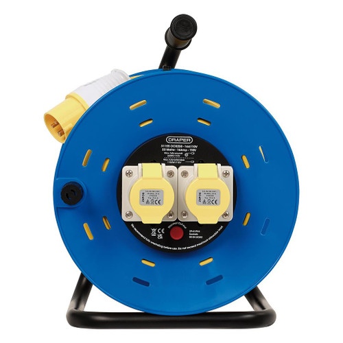 16A 110V 2 Socket Open Cable Reel, 50m - Draper Tools Ltd