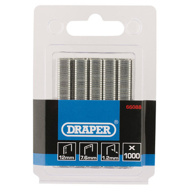 Staples, 12mm (Pack of 1000) (66088) | Draper Tools