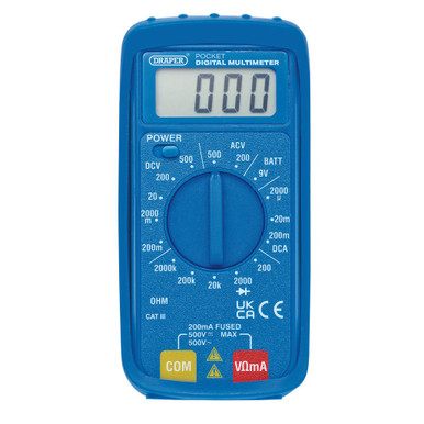 Pocket Digital Multimeter, 500V, AC/DC (52320) | Draper Tools