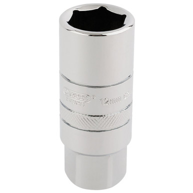 Draper Expert 12mm Thread 6 Point Spark Plug Socket, 3/8" Sq. Dr., 18mm ...