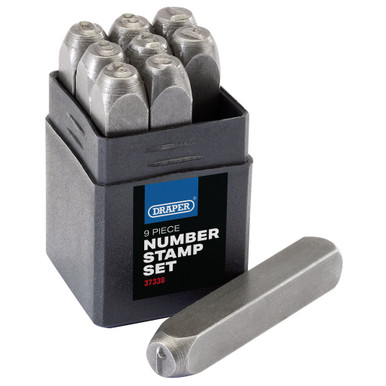 0 - 9 Number Stamp Set, 1/4" (37338) | Draper Tools