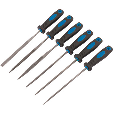 Soft Grip Needle File Set, 150mm (6 Piece) (83480) | Draper Tools