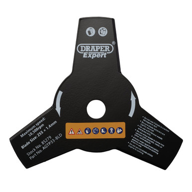 3-Tooth Brush Cutter Blade, 255mm (85279) | Draper Tools