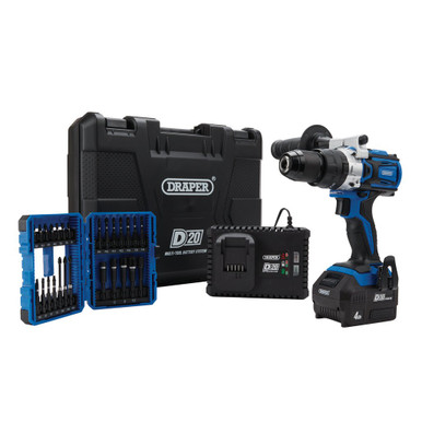 D20 20V Brushless Combi Drill Kit & Draper Expert Impact Screwdriver ...