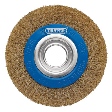 Brassed Steel Bench Grinder Wire Wheel Brush, 150 x 31.75mm (08066 ...