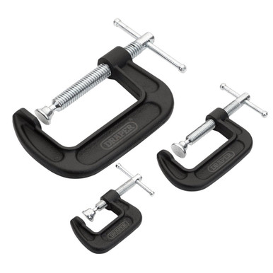 Heavy Duty G-Clamp Set (3 Piece) (18989) | Draper Tools