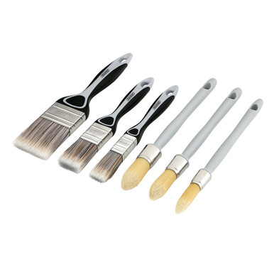 Flat and Round Sash Paint Brush Set (6 Piece) (20450) | Draper Tools
