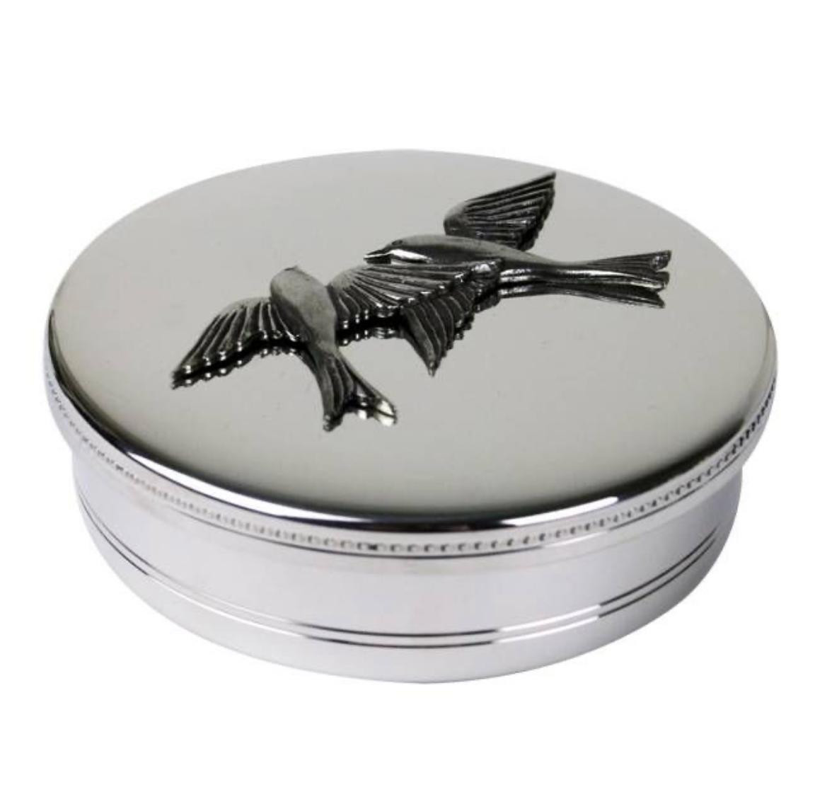 Polished Pewter Dove Keepsake Box