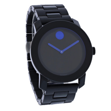 Movado Men's Bold Series Black/Blue Dial Swiss Quartz Watch 3600099 ...