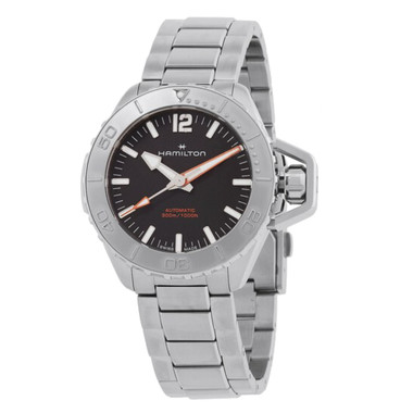 Hamilton Khaki Navy Frogman Men's Black Dial Automatic Watch H77485130 ...