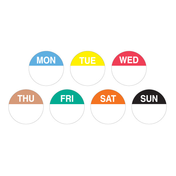 DAY DOT LABELS 40MM SQUARE - BLUE MONDAY BOX OF 500 - mySupply Store