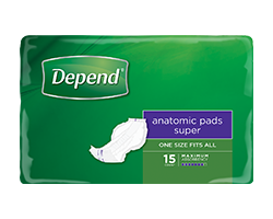 DEPEND ANATOMIC PADS SUPER - (L 690MM) - PURPLE - 2500ML - CARTON OF 60 ...