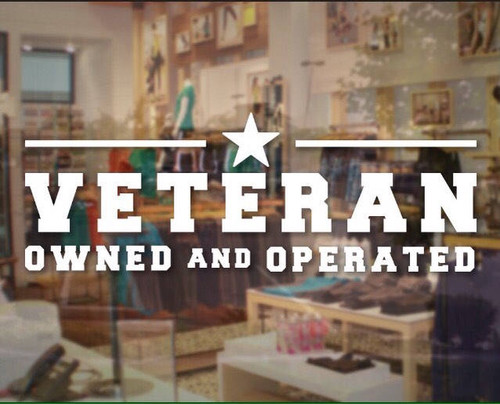 Veteran Owned and Operated Sticker Military Decal Store Business Sign ...