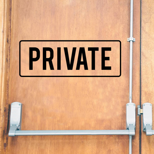Private Decal Door Vinyl Sign - Store Decals