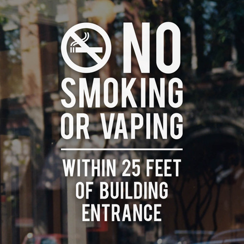 No Smoking or Vaping Within 25 Feet Store Decal - Store Decals