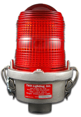 Single Obstruction Light Red 1" Bottom Hub - Genesis Lamp